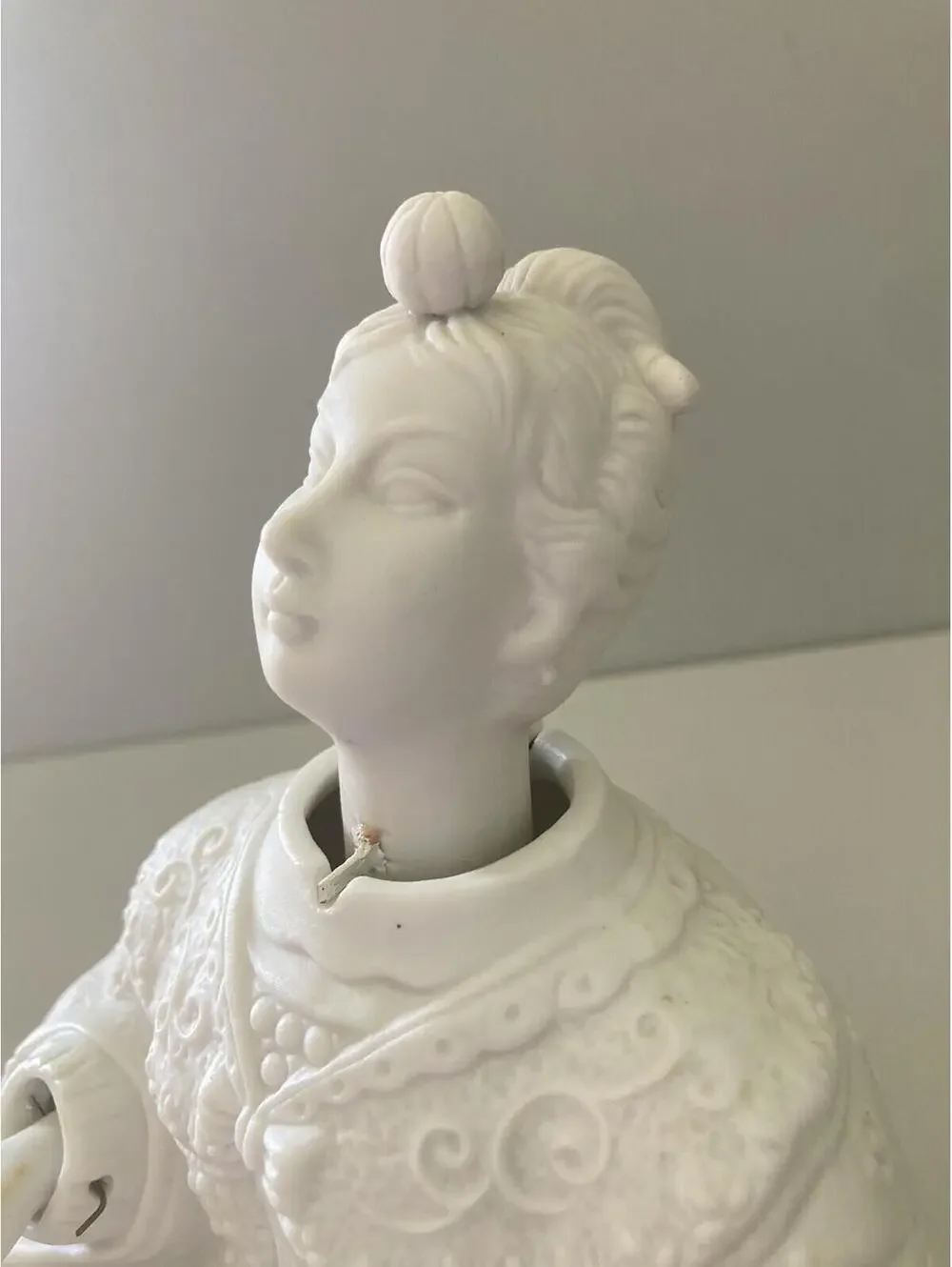 Art | Vintage White Bisque Porcelain Nodder Figuring Chinese Ball ...